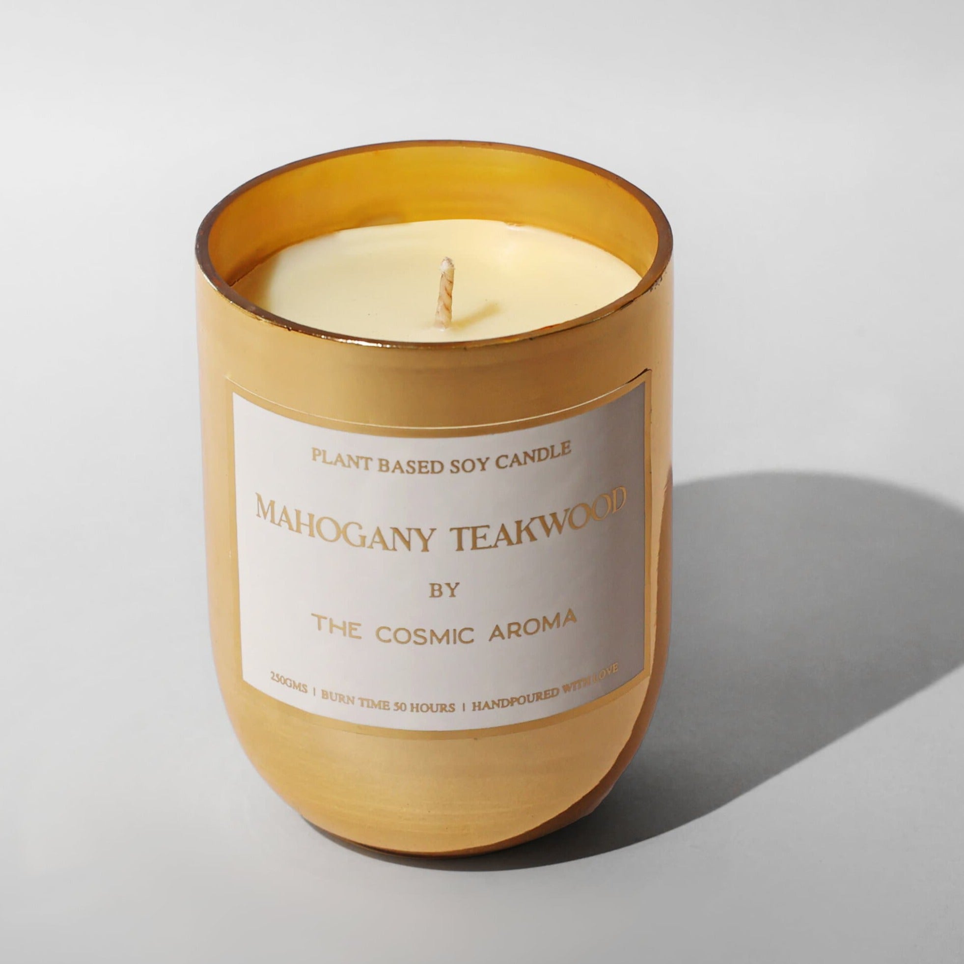 The Cosmic Aroma's Luxury Mahogany Teakwood Signature Candle